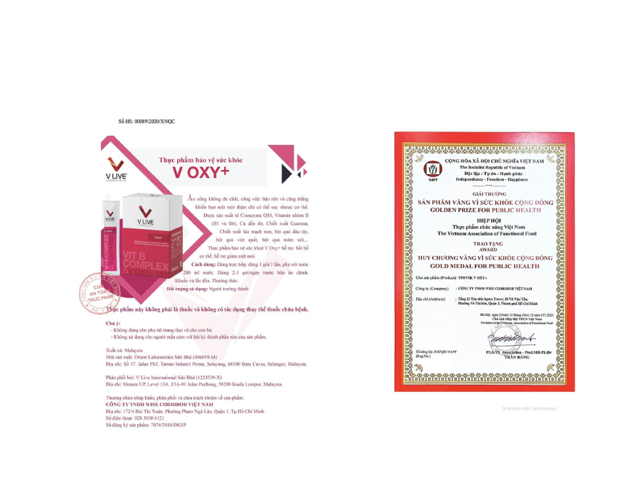 Thực Phẩm Chức Năng - V-Oxy+ - 1 Hộp 28 gói Nhập khẩu Malaysia